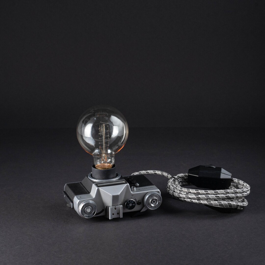 Vintage Camera Table Lamp, Unique Photo Camera Desk Light, Gift for ...
