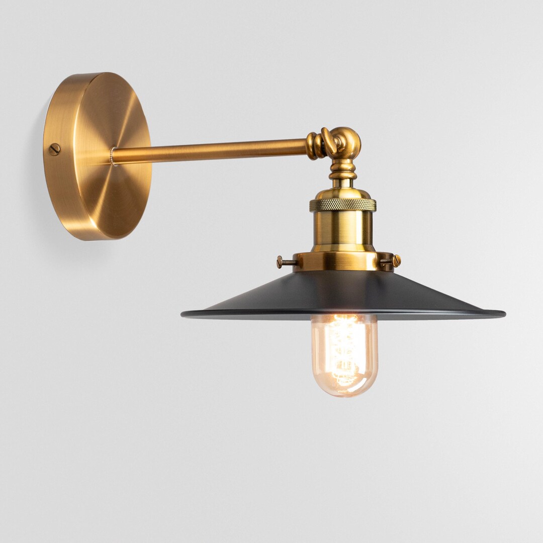 Mid-century Gold Wall Light, Vintage Wall Sconce, Retro Wall Lamp, Wall ...