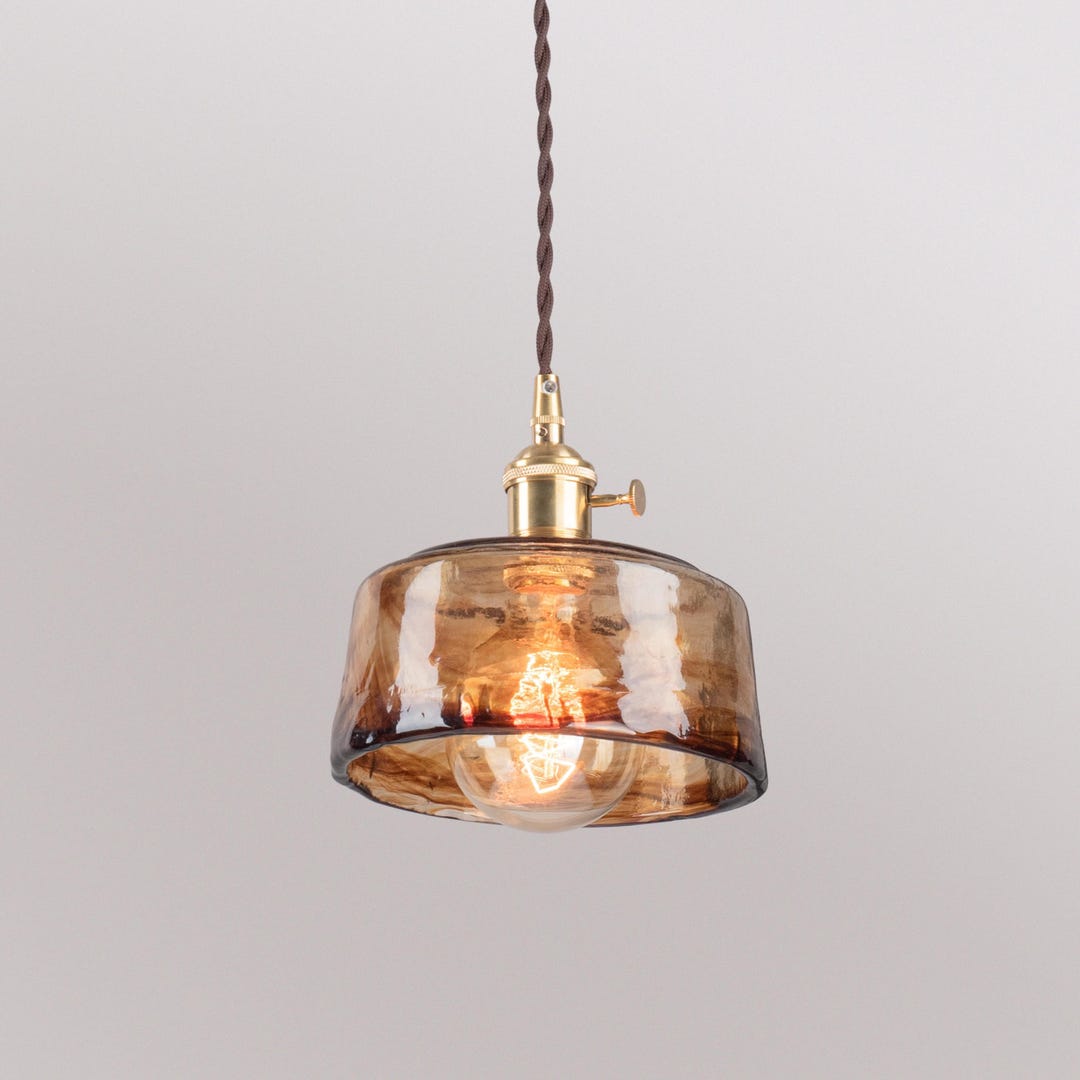 Amber Glass Pendant Lamp, Unique Ceiling Lights as a Home Decor, Amber ...
