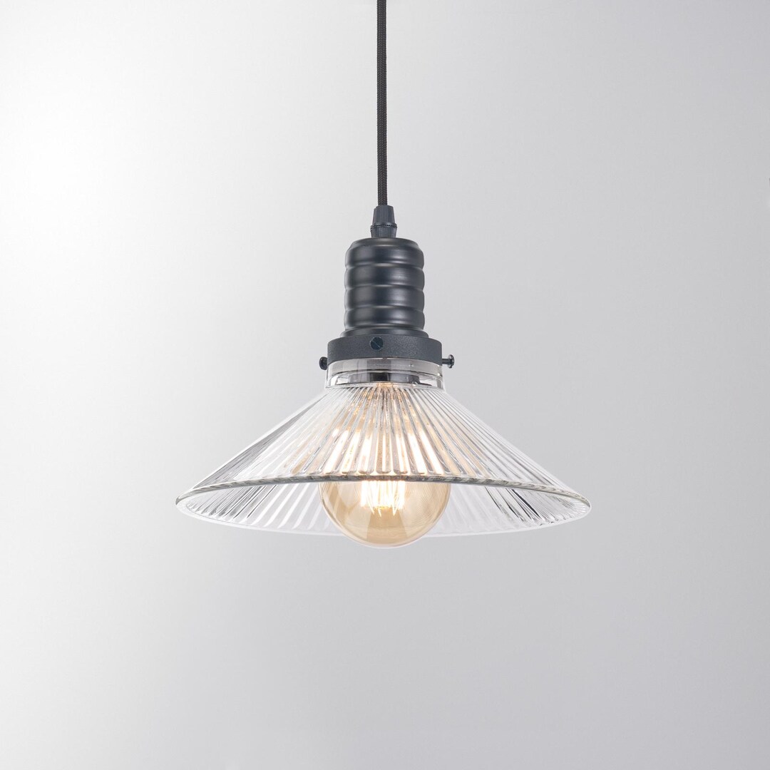 Ribbed Glass Retro Pendant Lamp, Jazz Lamp, Pendant Lamp With Glass ...