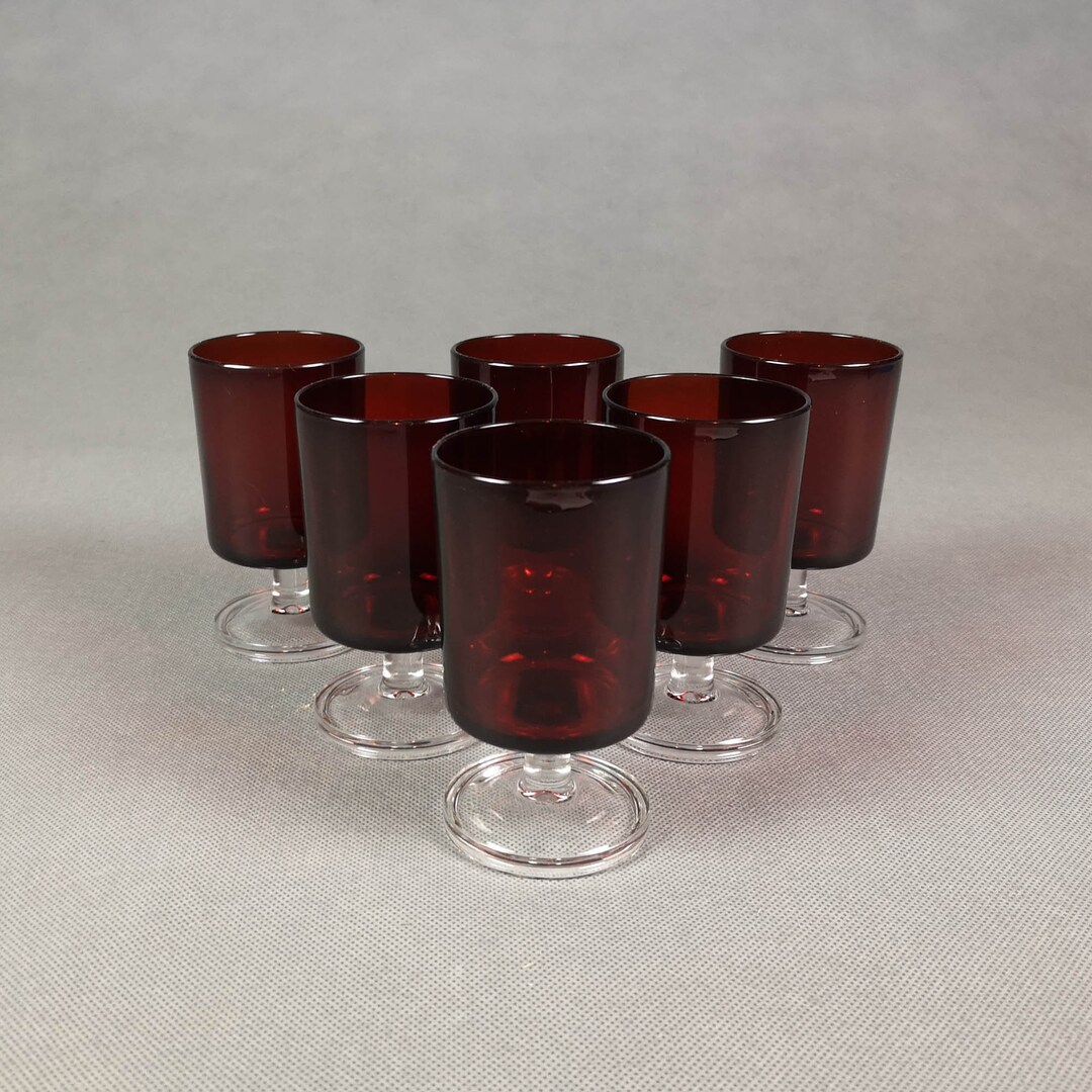 Cavalier Ruby Luminarc Red Wine Glasses x6 Ruby Garnet Model Arcoroc by ...
