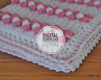 PDF Crochet Pattern Baby Bobble Blanket Pram Afghan | Etsy