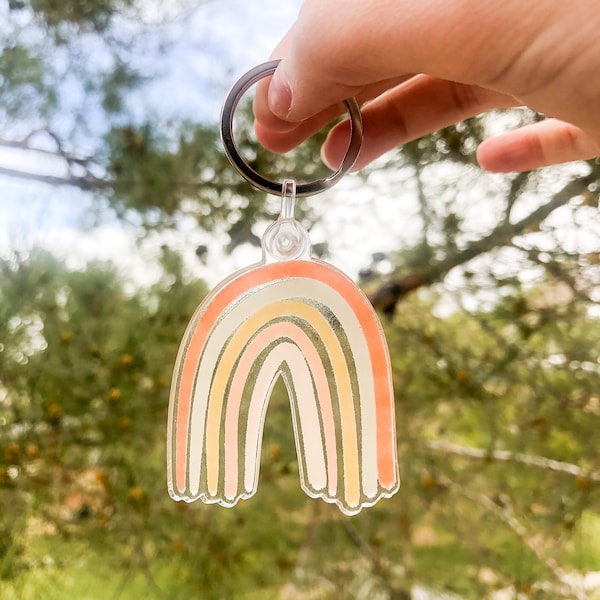 Rainbow Keychain - Etsy