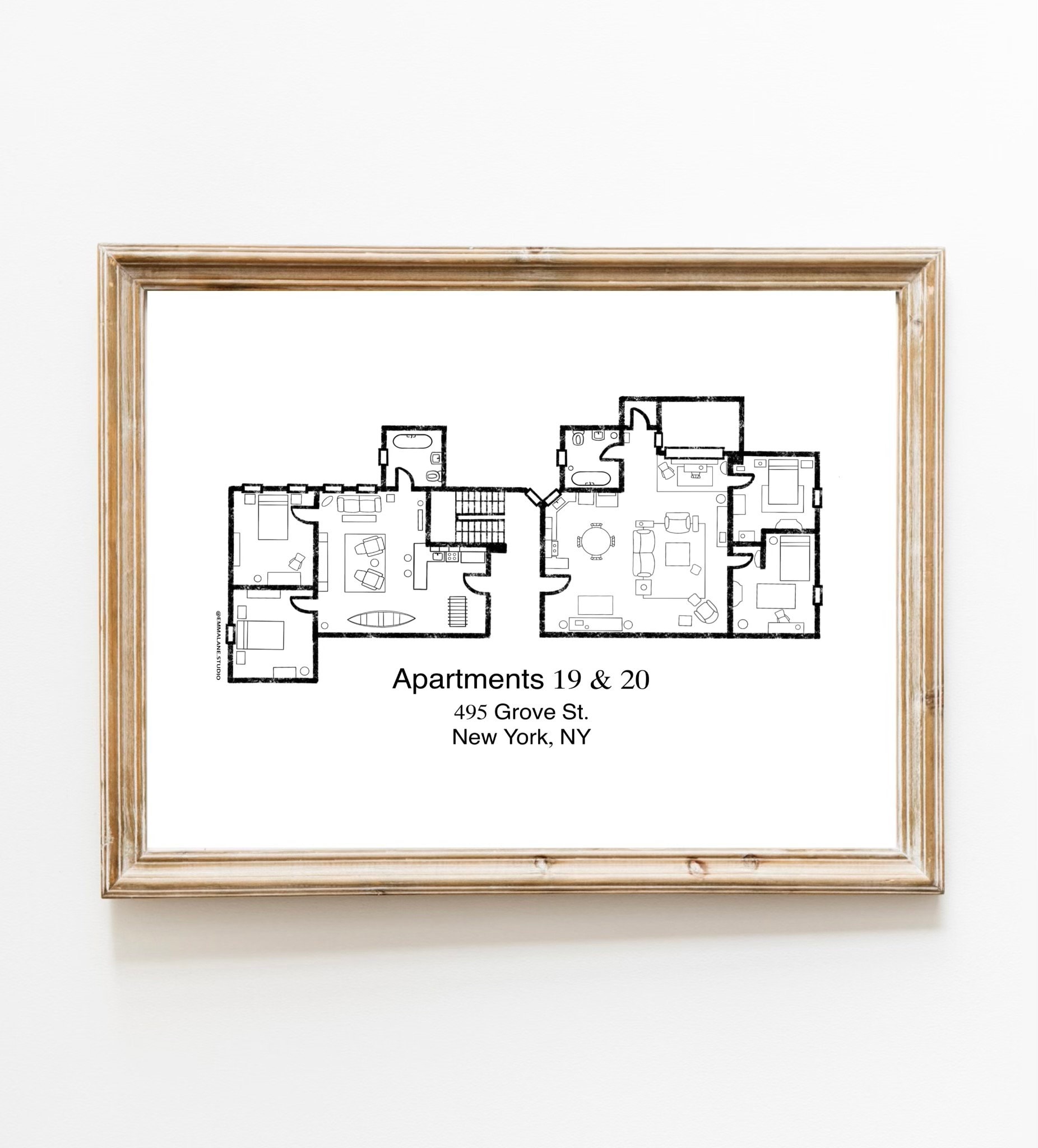 Friends Apartment Floor Plan Friends TV Show Blueprint - Etsy Australia