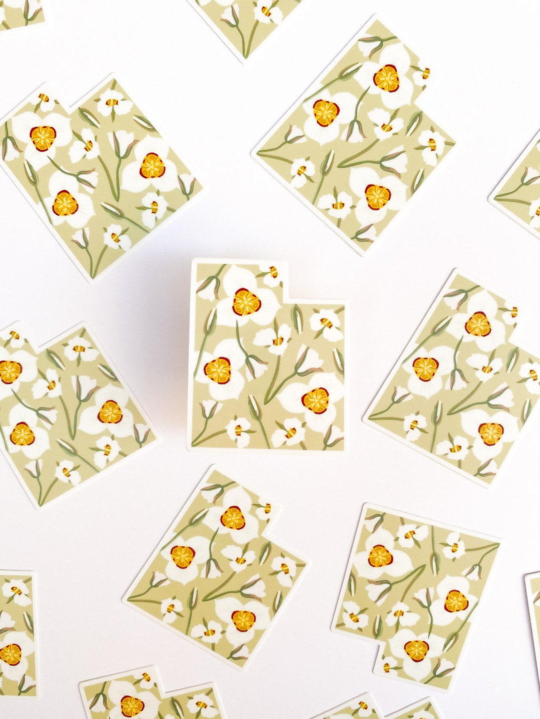 Utah Vinyl Sticker | State Stickers | Utah State Flower | Sego Lily ...