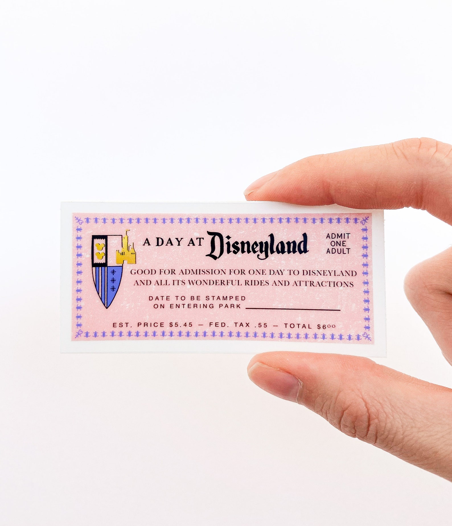 Disneyland Vintage Ticket Vinyl Sticker Disney Sticker - Etsy