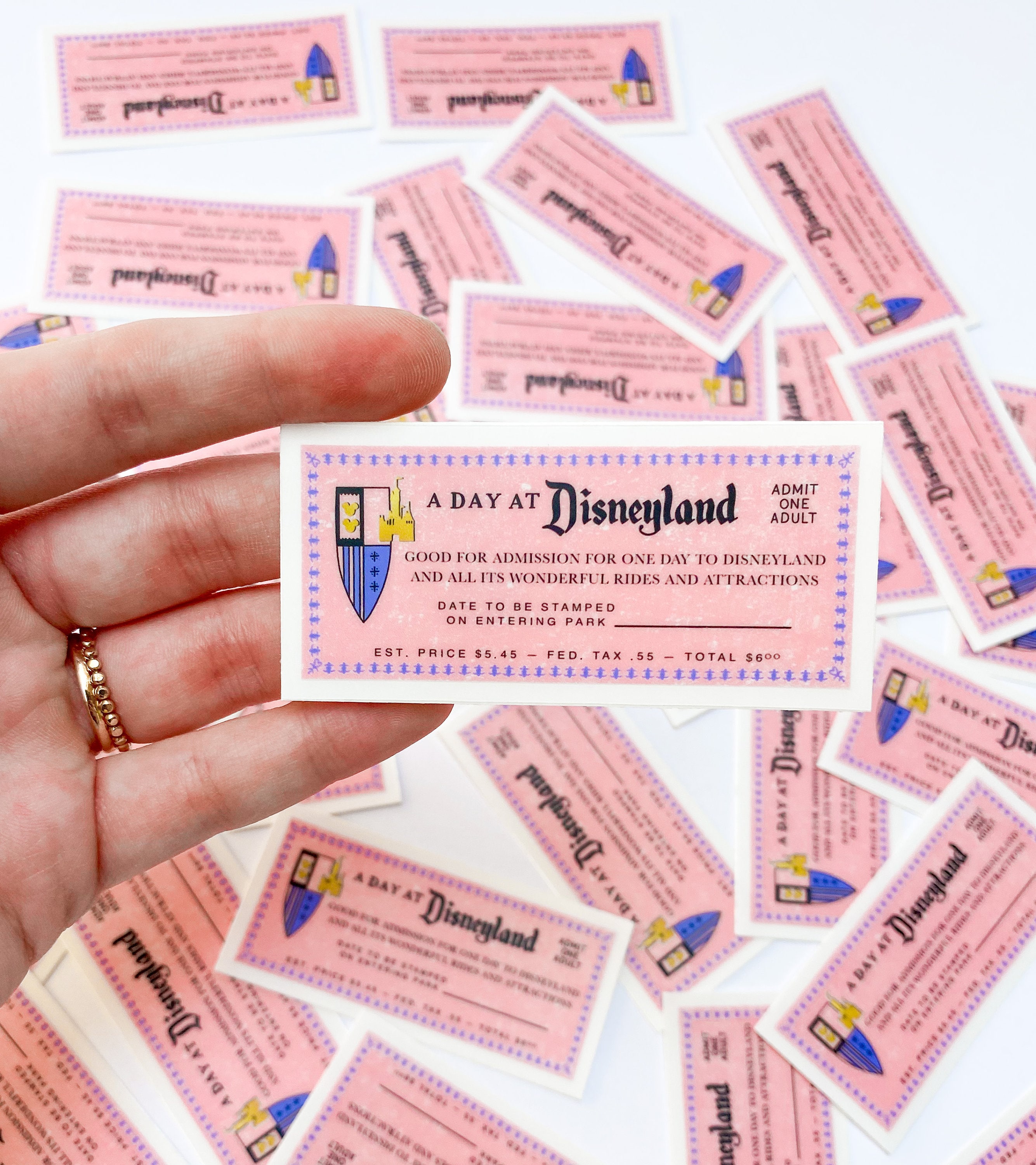 Disneyland Vintage Ticket Vinyl Sticker Disney Sticker - Etsy