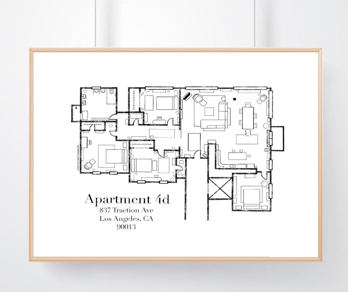 New Girl Floor Plan | New Girl TV Show | Blueprint | Apartment 4D ...