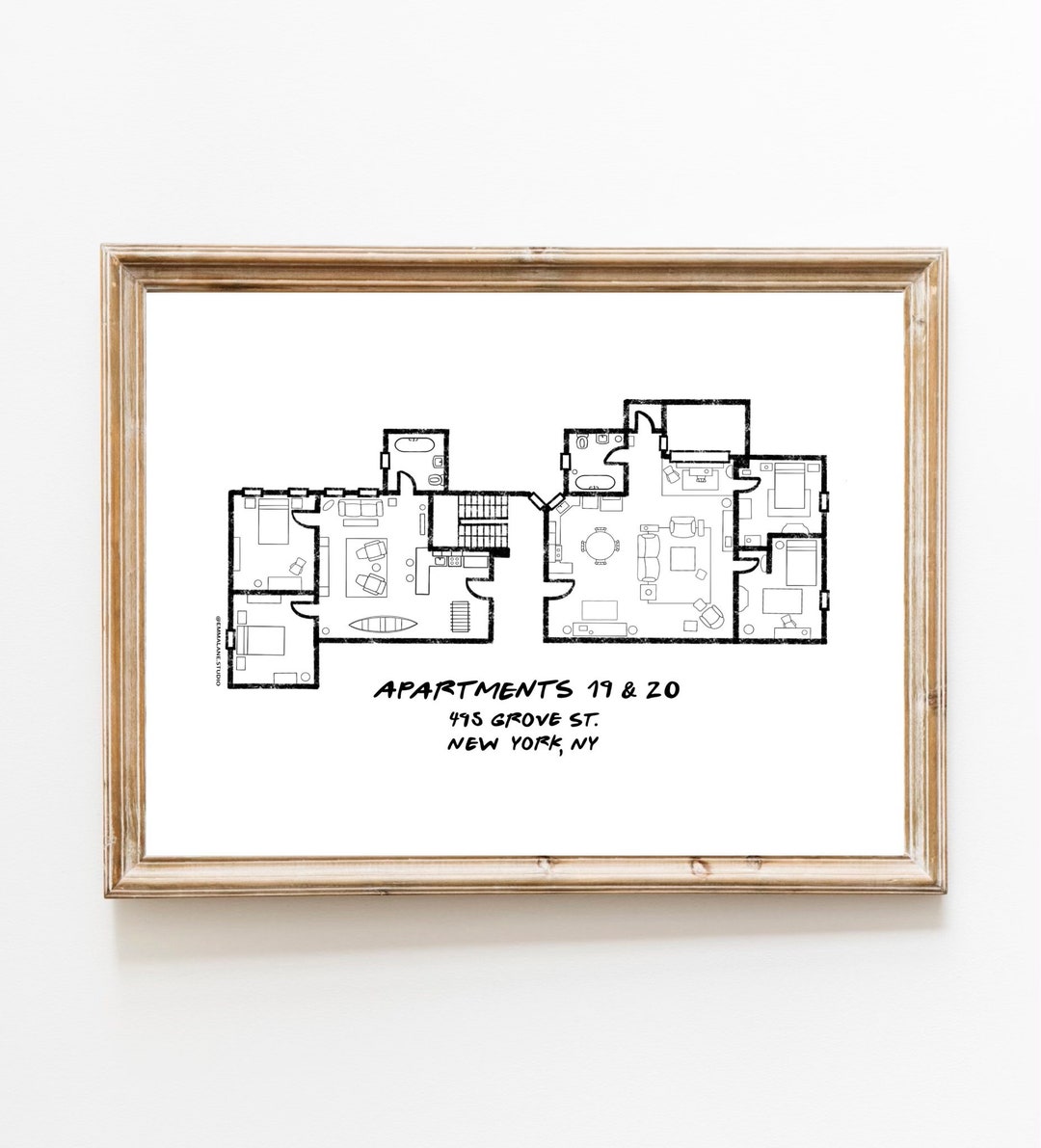 Friends Apartment Floor Plan Friends TV Show Blueprint Apartment 19 ...