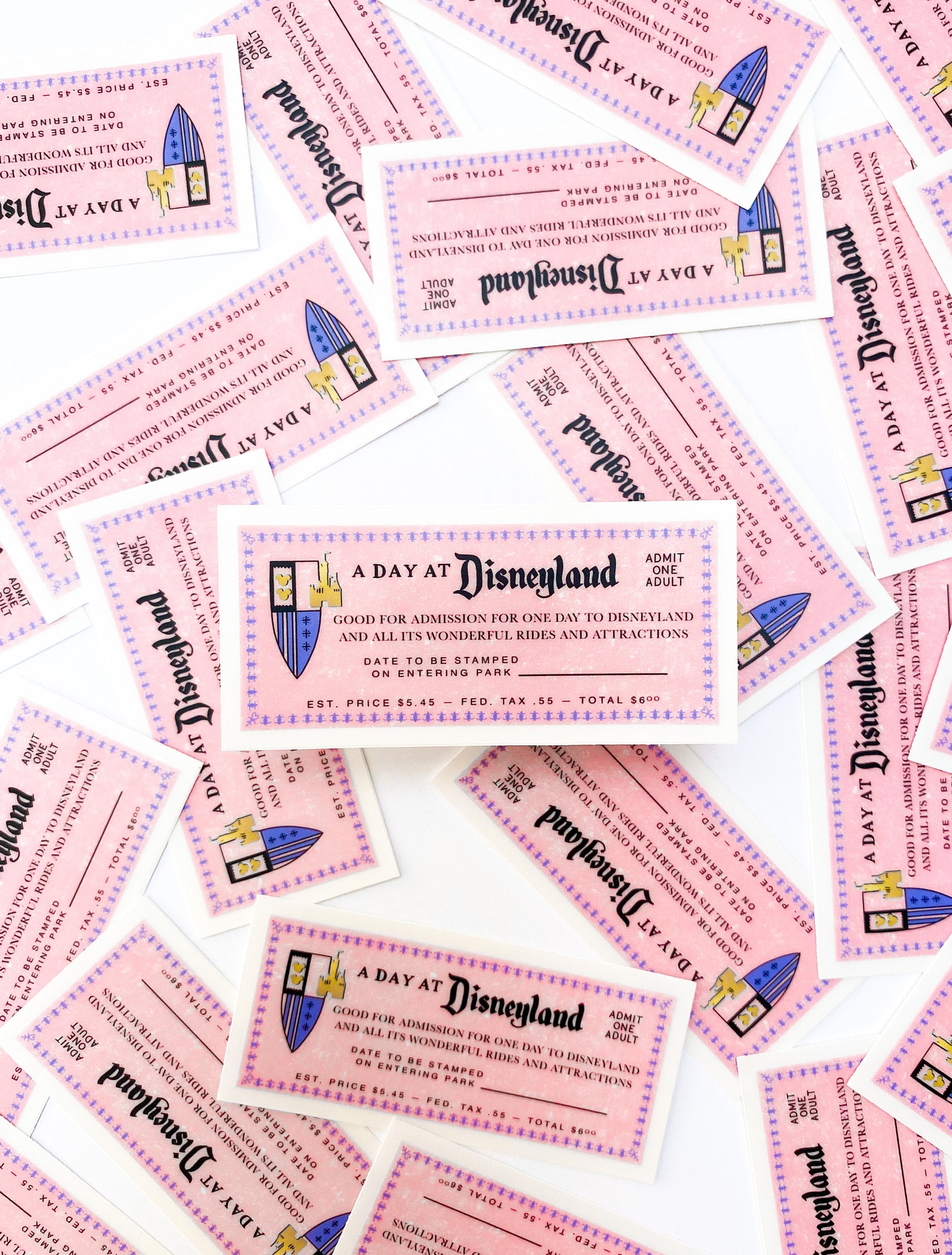 Disneyland Vintage Ticket Vinyl Sticker Disney Sticker | Etsy