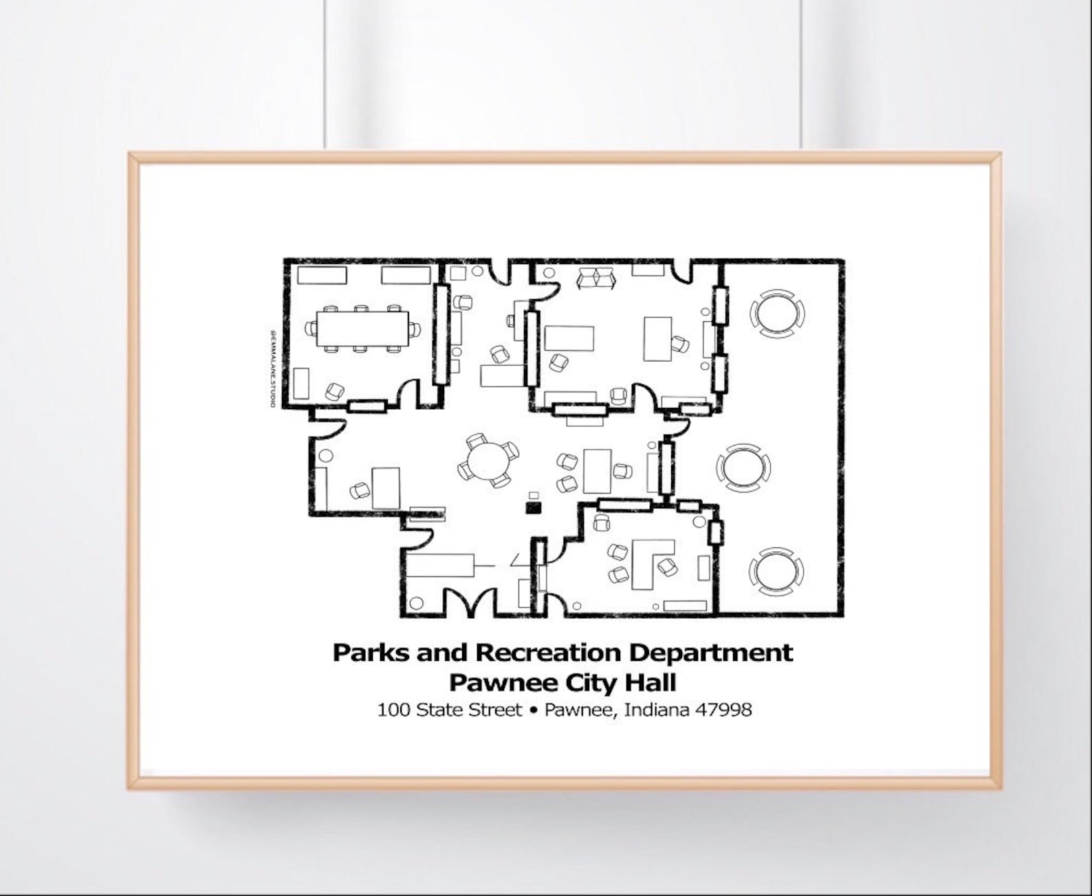 Parks and Rec Floor Plan Parks and Recreation TV Show - Etsy