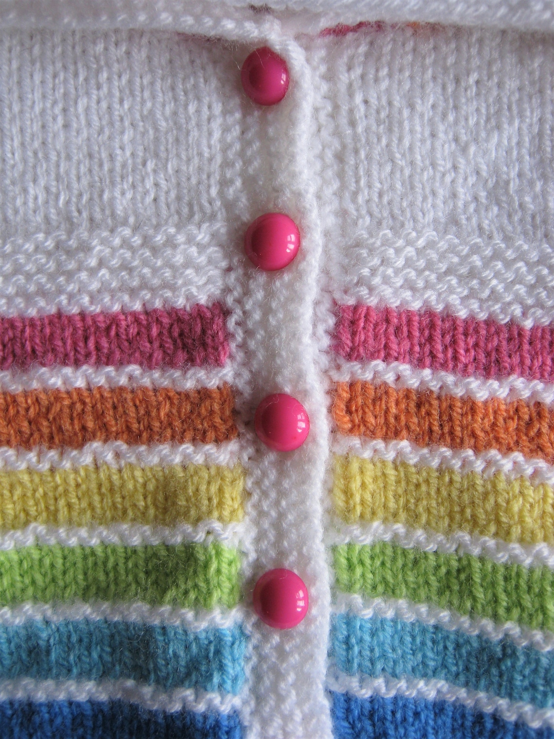 Hand Knitted White Pastel Rainbow Striped Hooded Jacket for - Etsy