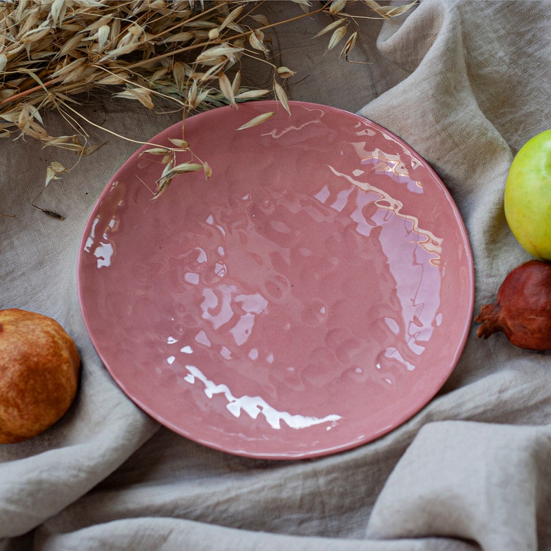 Pink Ceramic Plates - Etsy