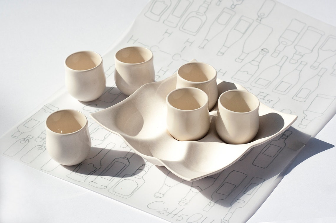 White Porcelain Shot Glasses Set, Handmade Ceramic Pottery - Etsy