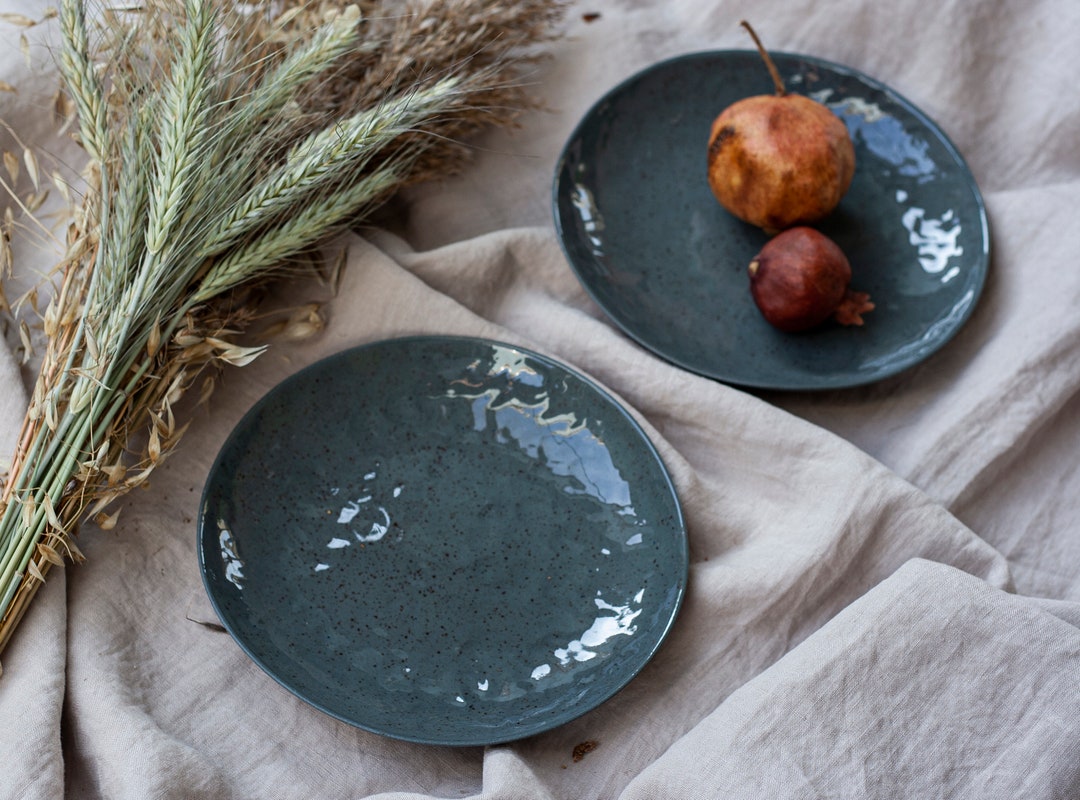 Plate, Fingerprint Plate, Porcelain Plate, Ceramic Dinner Plate, Dark ...