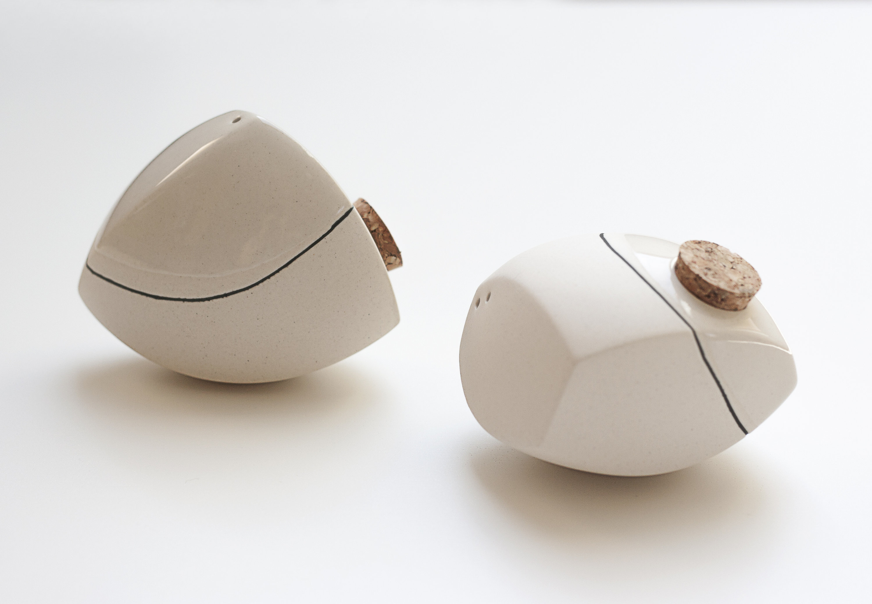 White Table Shakers, Swinging Salt & Pepper, Salt Container, Salt Pig ...