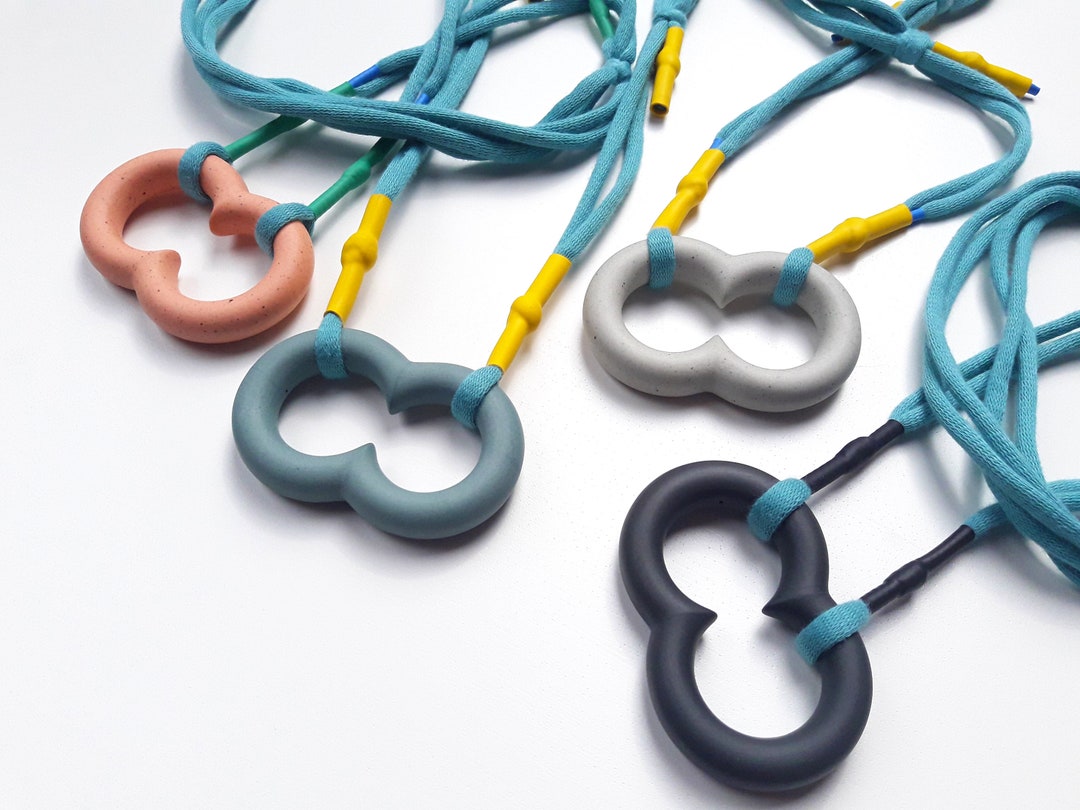 Handmade Porcelain Infinity Pendant Necklace, Adjustable Cotton Cord - Etsy