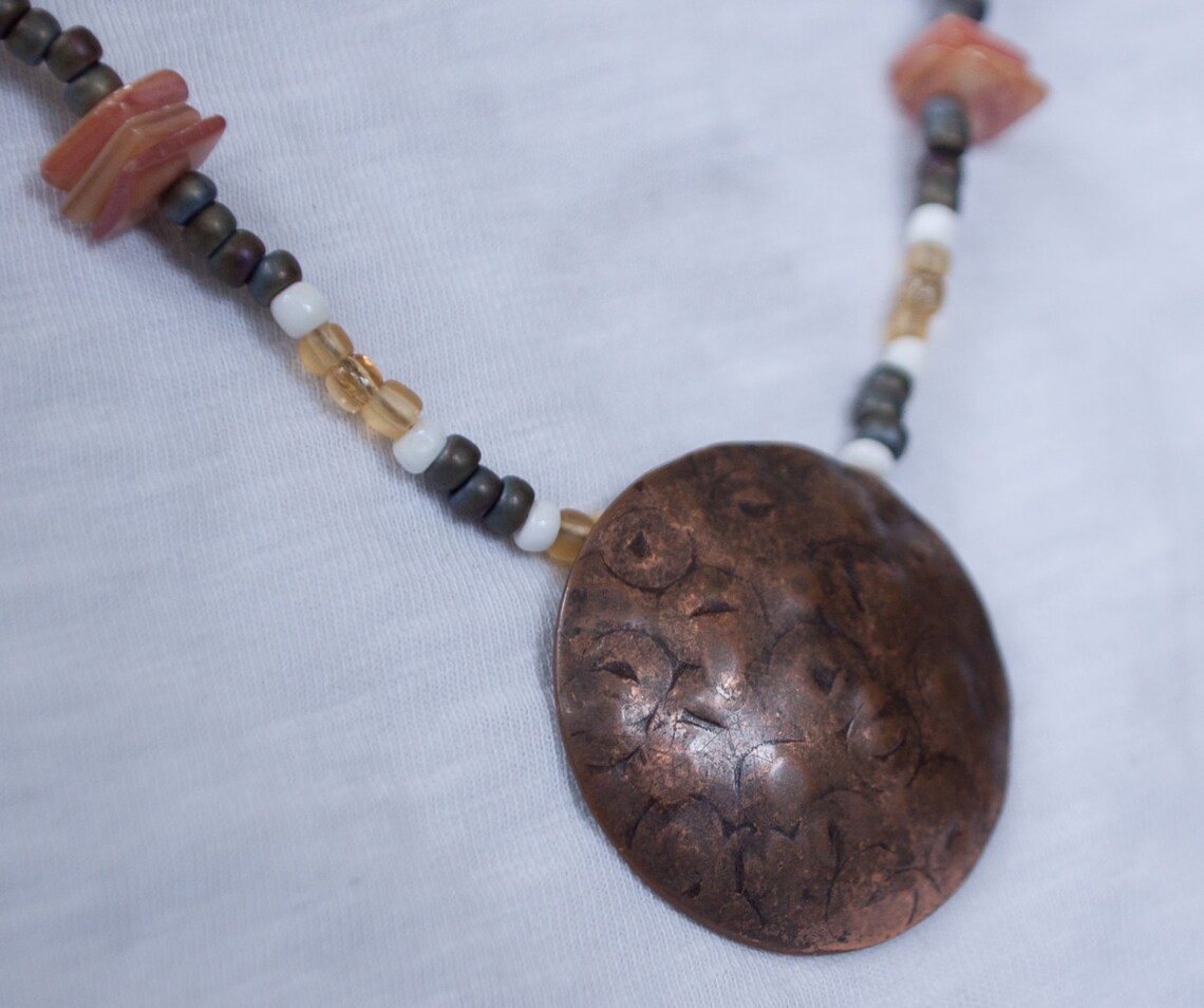 Copper Pendant Necklace | Etsy