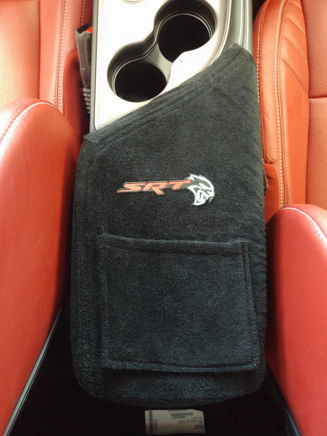 Black Console Cover With SRT Logo - Fits Challenger 2015-2024 W ...