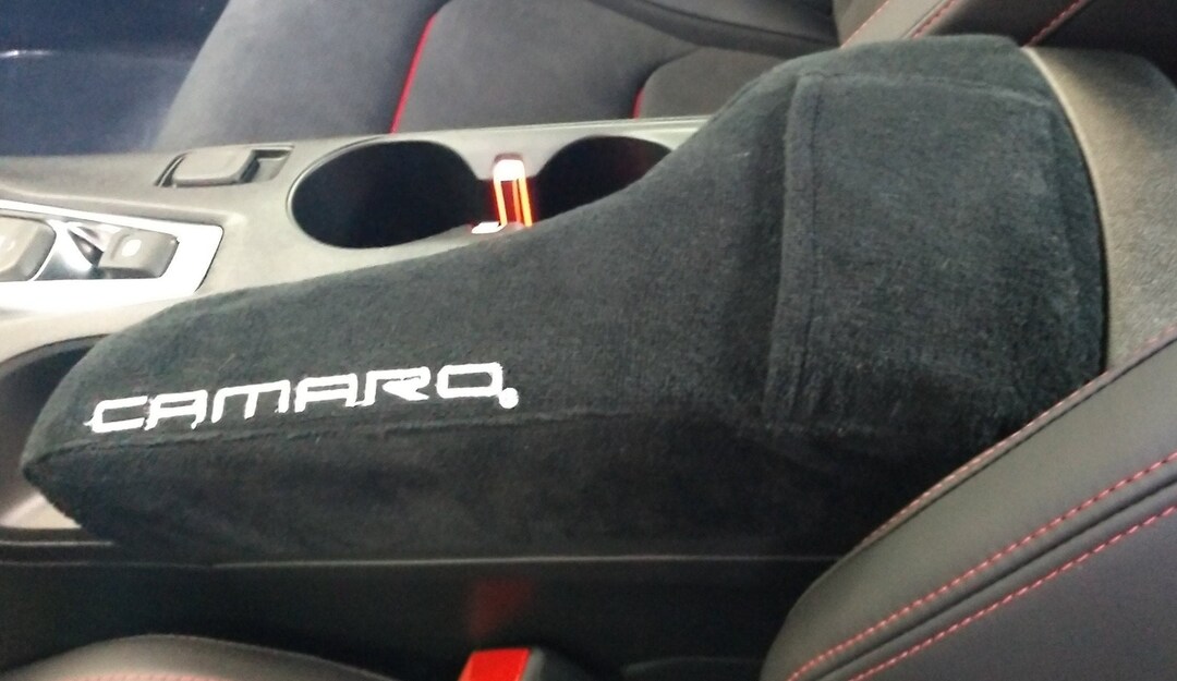 Console Cover With Camaro Logo - Black W/ Silver Lettering Fits 2015 ...