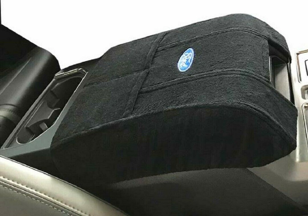 Console Cover With Ford Logo - Black W/blue Lettering Fits Edge 2014 ...