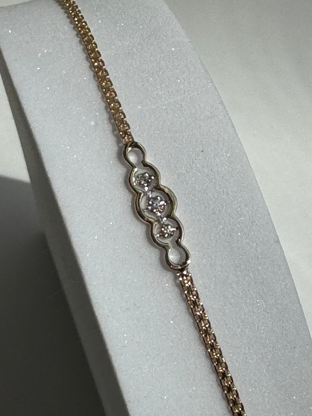Vintage Estate Mod Geometric Anklet in 14k Gold and Diamonds - Etsy
