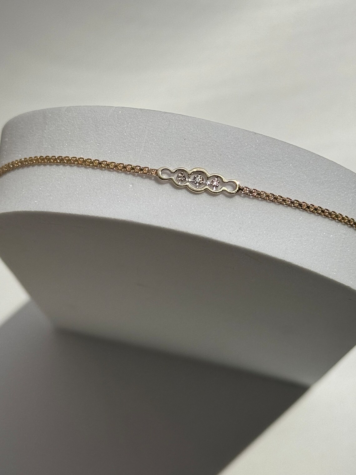 Vintage Estate Mod Geometric Anklet in 14k Gold and Diamonds - Etsy