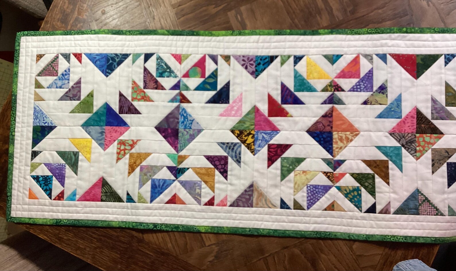 Batik and off White Paper Pieced Table Runner - Etsy