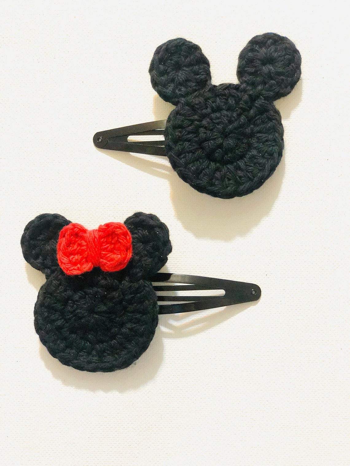 Mickey and Minnie Mouse Hair Clips Disney Hair Clips Disney - Etsy