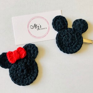 Mickey and Minnie Mouse Hair Clips, Disney Hair Clips, Disney Snap ...