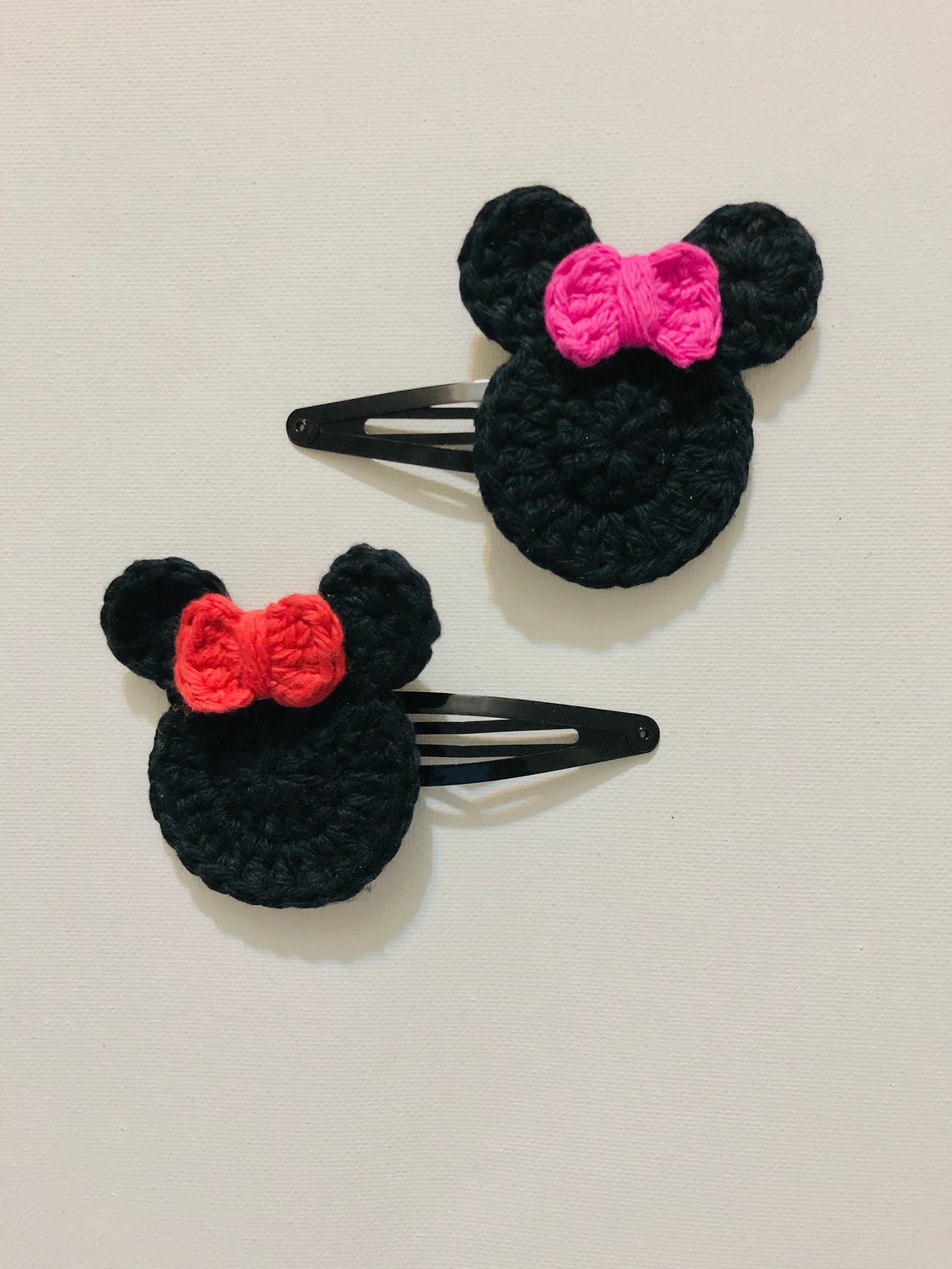 Mickey and Minnie Mouse Hair Clips Disney Hair Clips Disney - Etsy