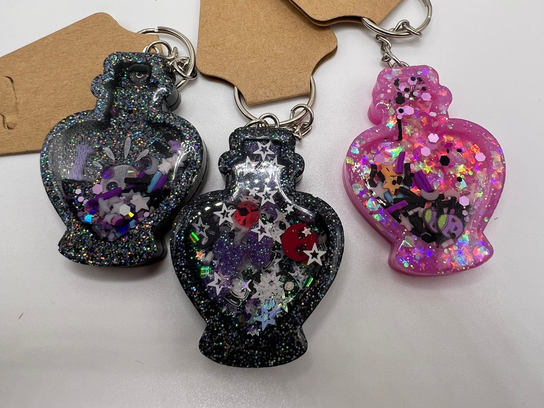 Glitter Poison Potion Bottle Shaker Key Chain - Etsy