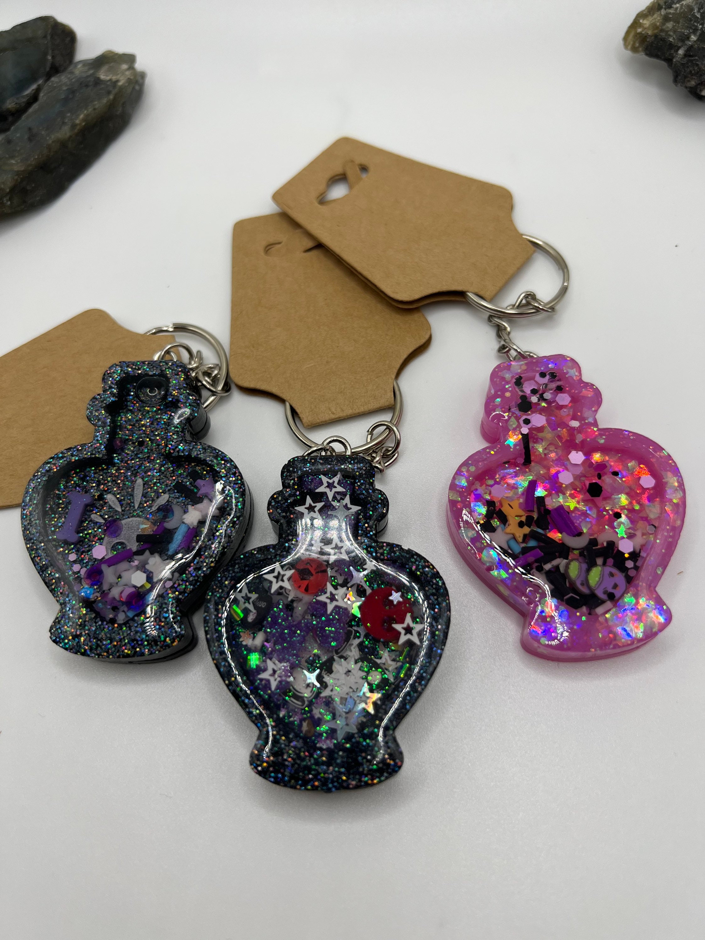 Glitter Poison Potion Bottle Shaker Key Chain - Etsy
