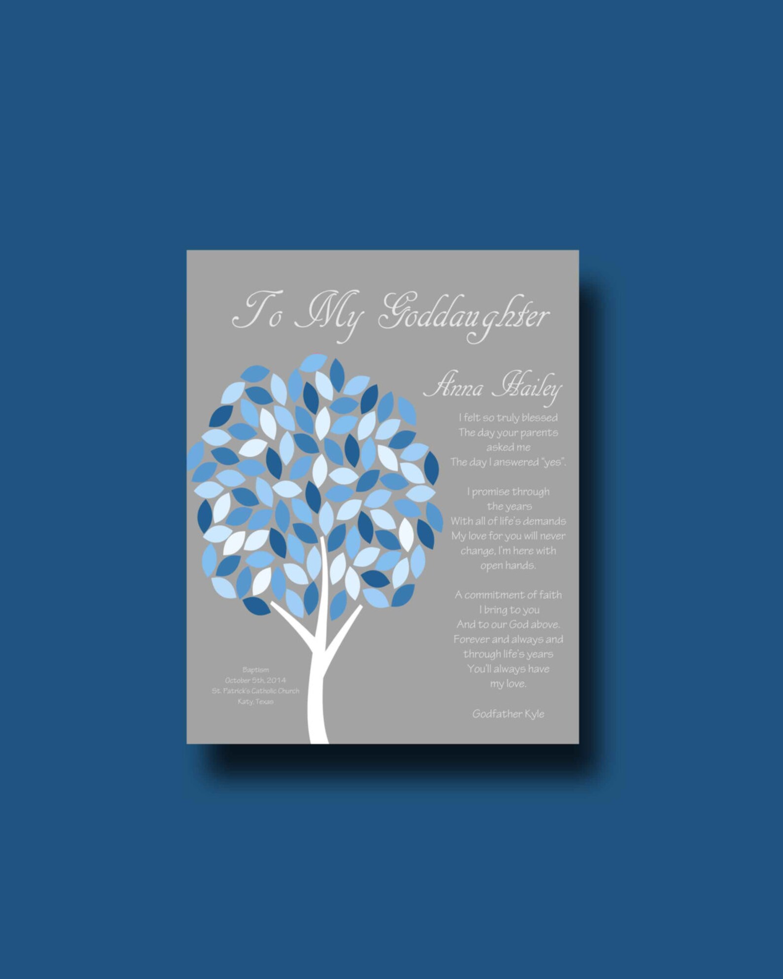 GODSON Gift - Godson Personalized Gift - Gift for Baptism - Christening ...