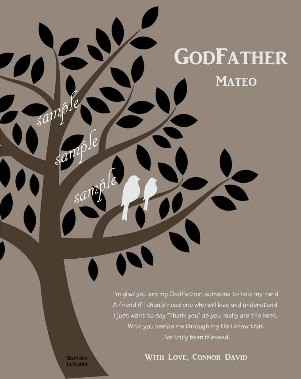 GODFATHER Gift - Personalized Gift for Godparents - Gift From Godchild ...