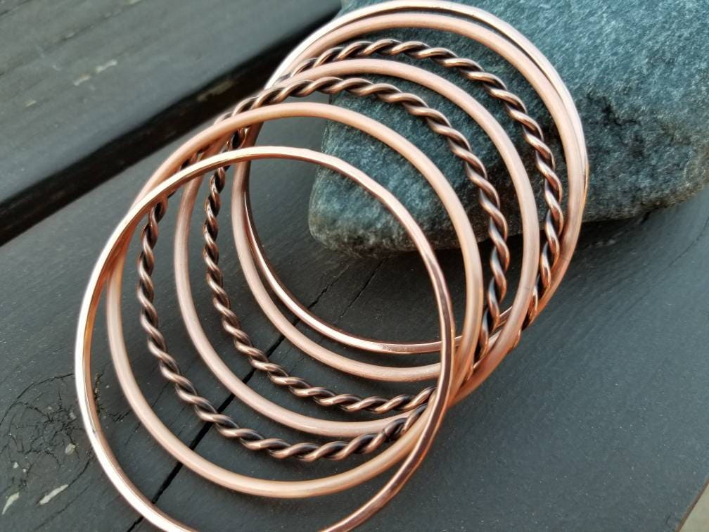 Stacking Bangles Cooper Bracelet Copper Bangle Copper | Etsy