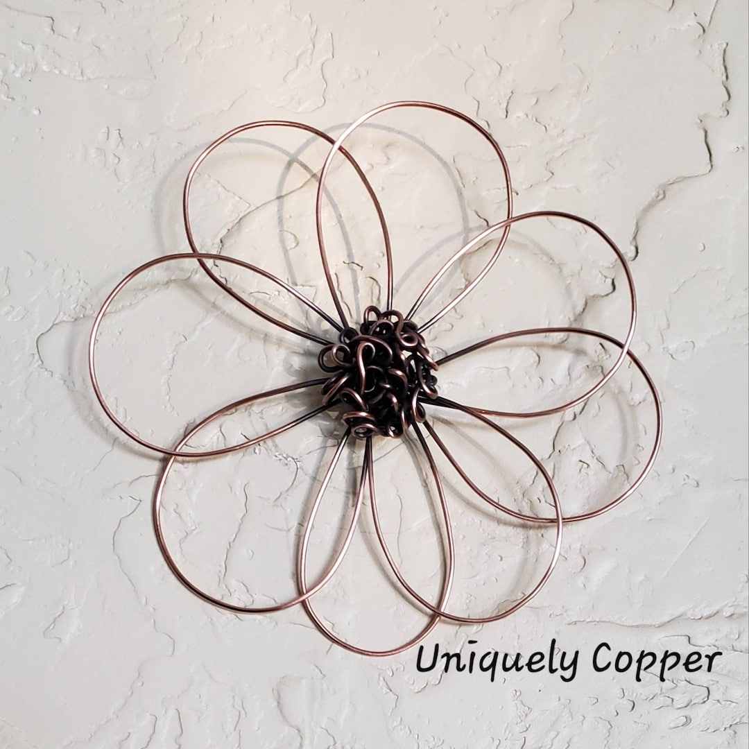 Copper Wire Flower Wall Art: 7th Anniversary Decor - Etsy