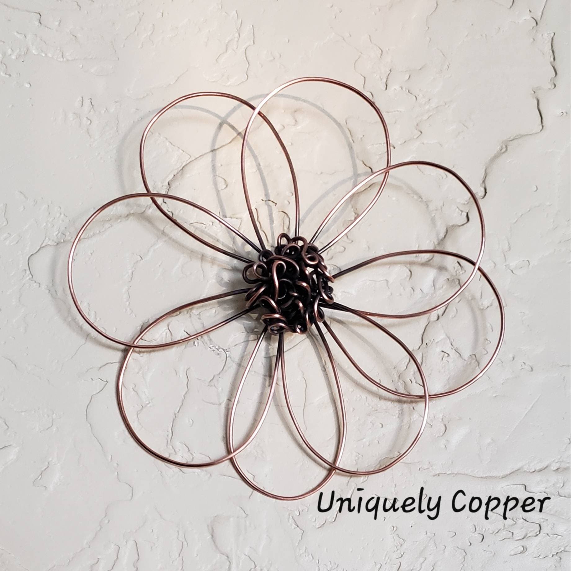 Copper Wire Flower Wall Art: 7th Anniversary Decor - Etsy