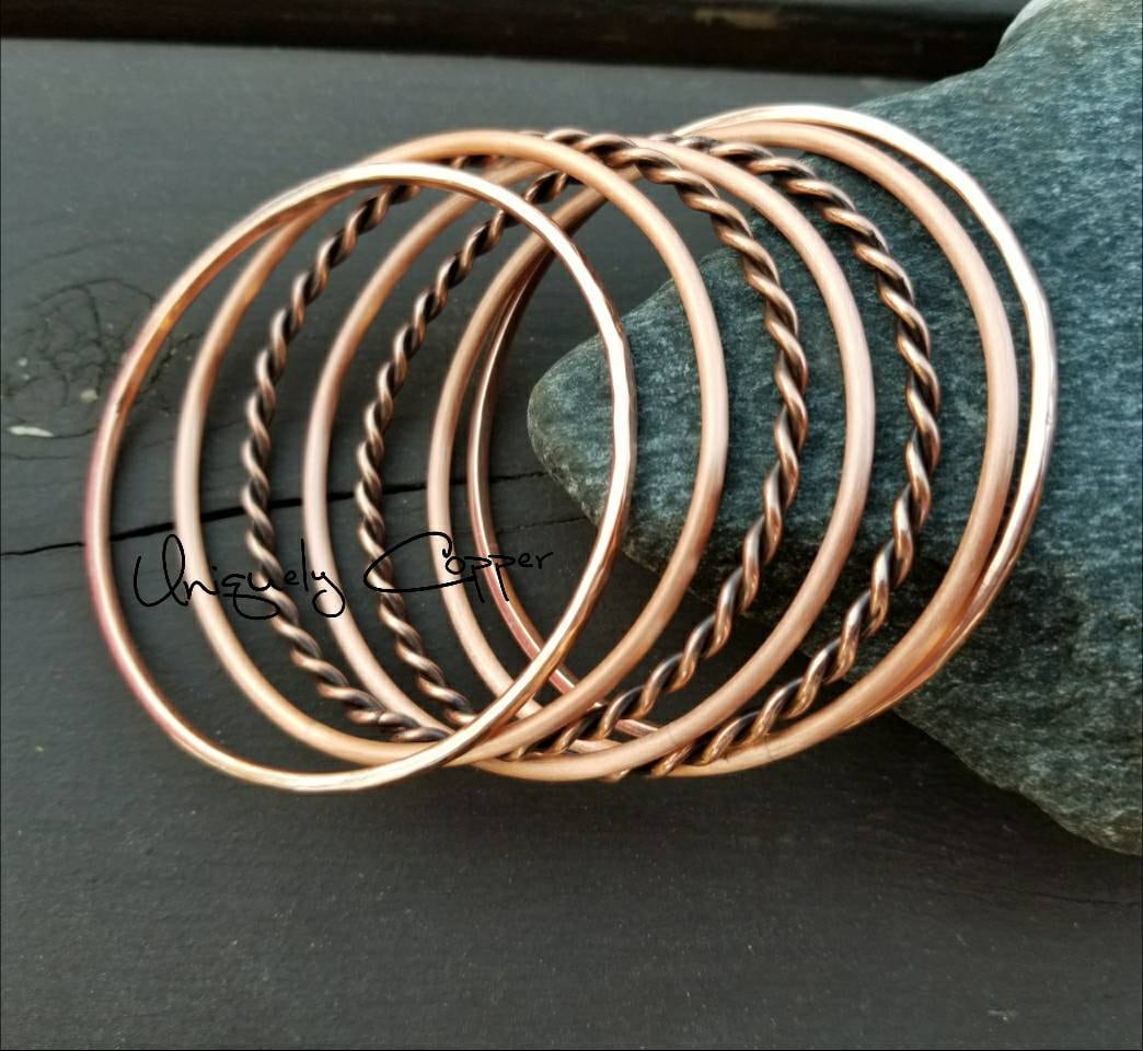 Stacking Bangles Cooper Bracelet Copper Bangle Copper | Etsy