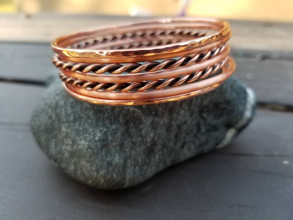 Stacking Bangles Cooper Bracelet Copper Bangle Copper | Etsy