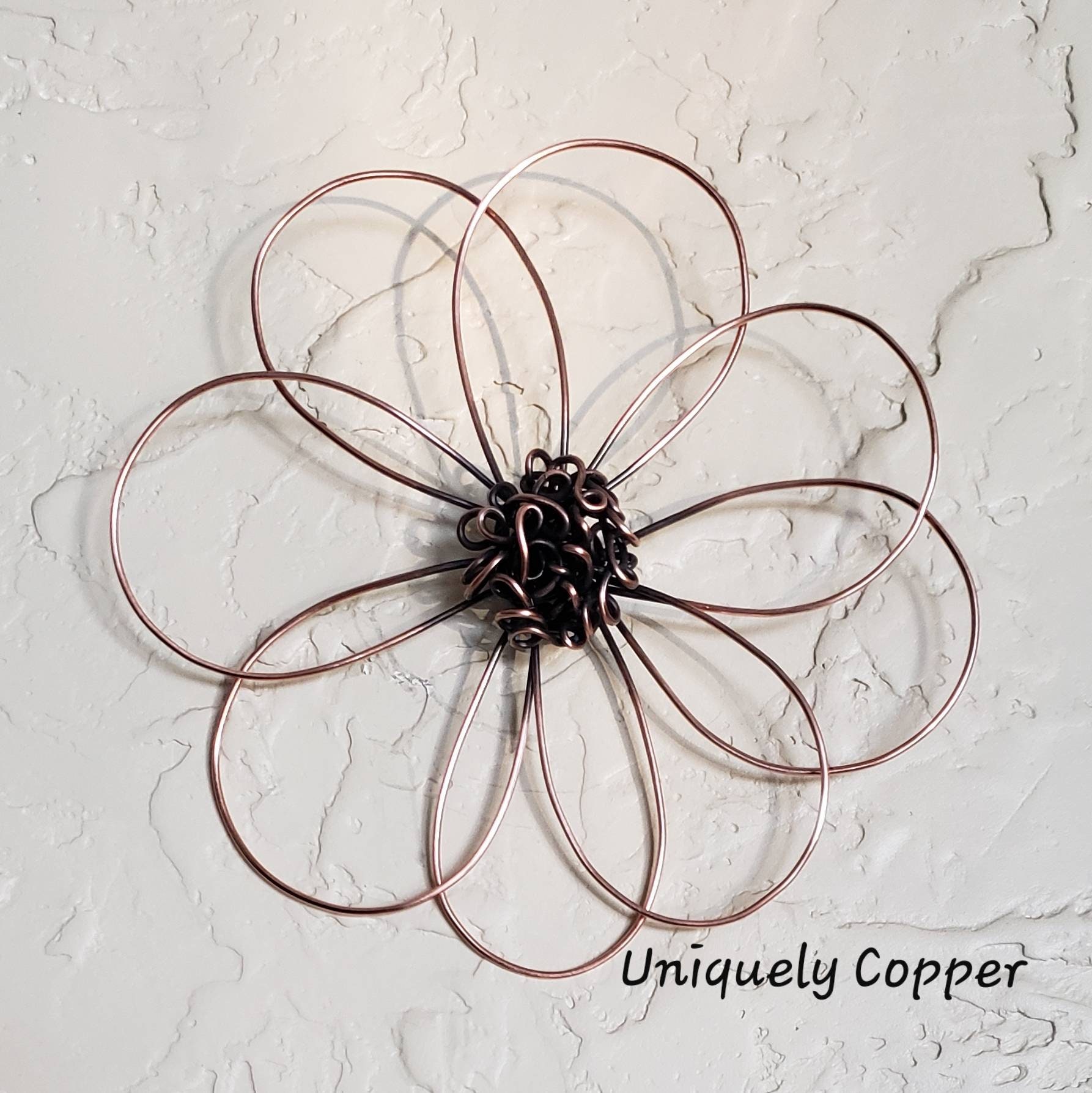 Copper Wire Flower Wall Art: 7th Anniversary Decor - Etsy