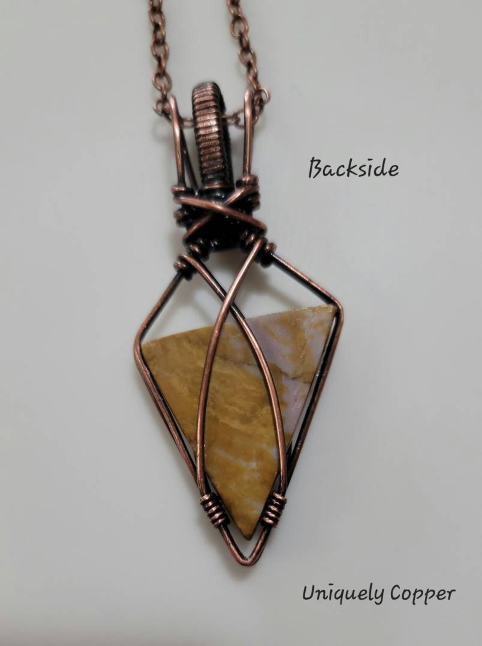 Oregon Sunset Jasper Necklace: Copper Wire Wrapped Talisman - Etsy