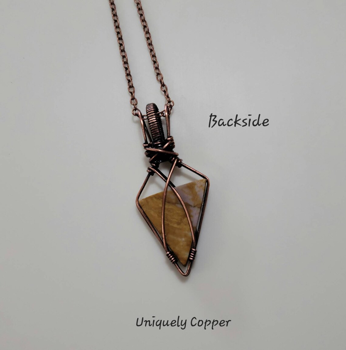 Oregon Sunset Jasper Necklace: Copper Wire Wrapped Talisman - Etsy