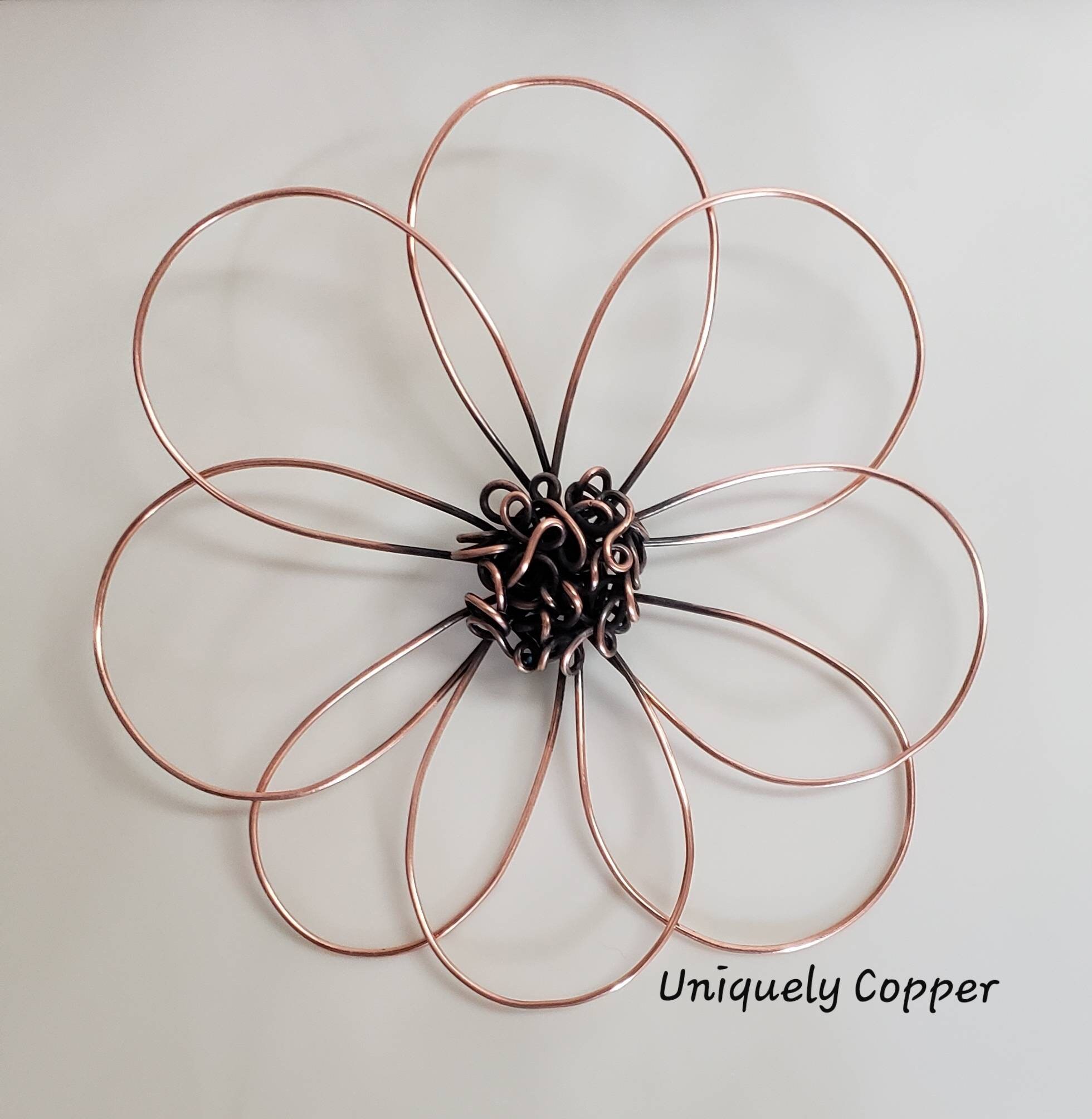 Copper Wire Flower Wall Art: 7th Anniversary Decor - Etsy