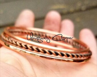Stacking Bangles Cooper Bracelet Copper Bangle Copper | Etsy