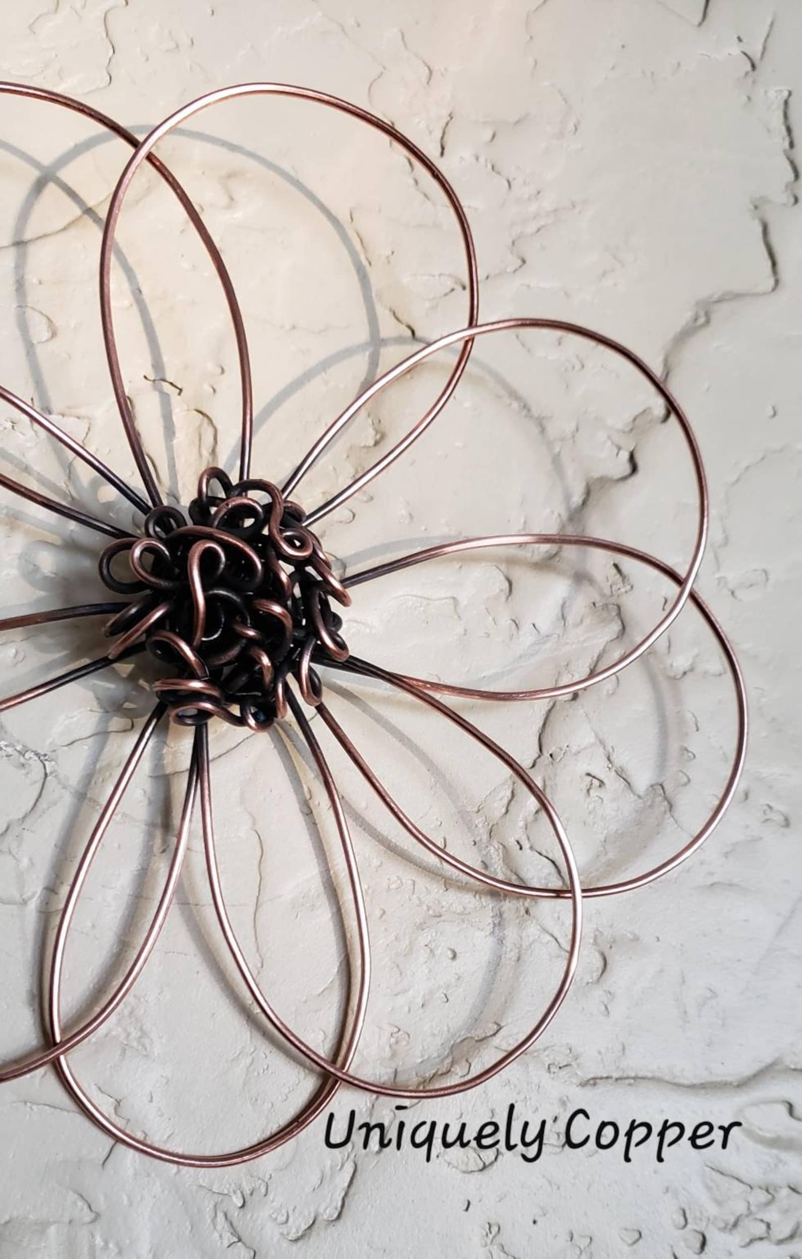 Copper Wire Flower Wall Art: 7th Anniversary Decor - Etsy