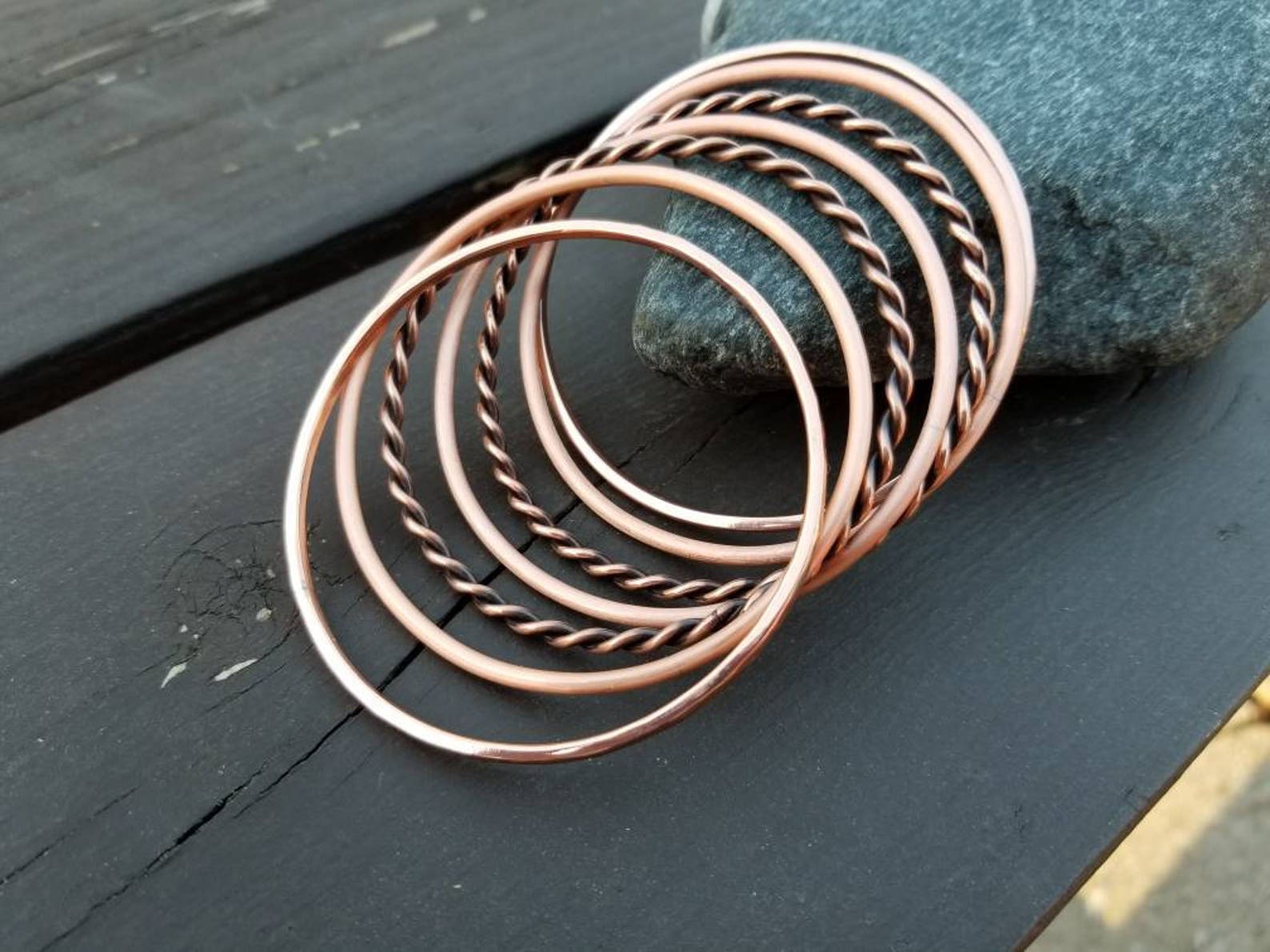 Stacking Bangles Cooper Bracelet Copper Bangle Copper | Etsy