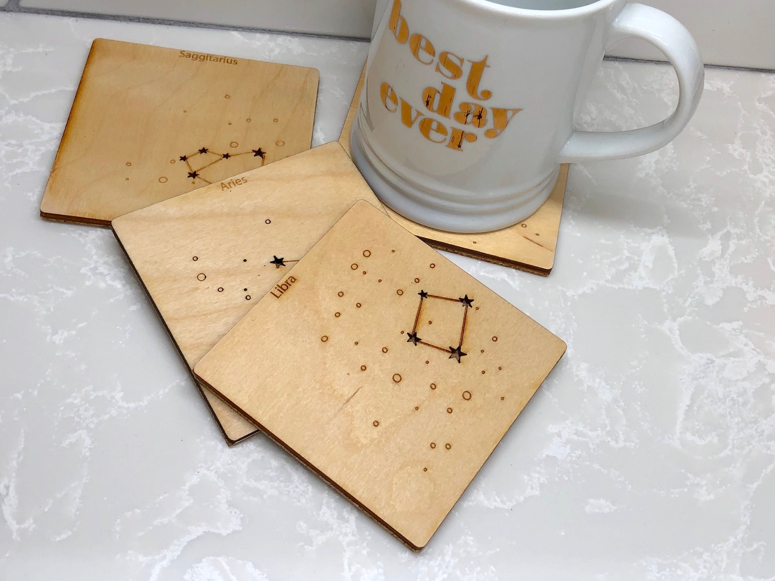 Constellation Coasters Set of 4 // Astrology Signs // - Etsy