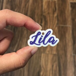 Custom Pet Tag - White Background, Cursive Font - Etsy