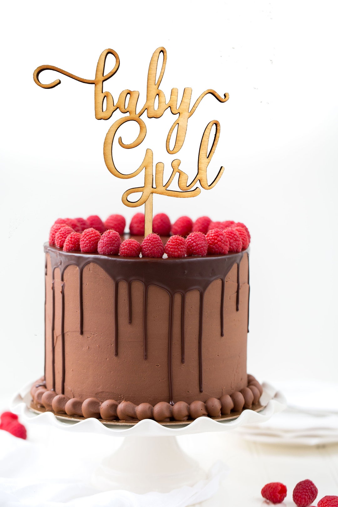 Baby Girl Cake Topper // Baby Shower Wood Cake Topper // Laser Cut Wood ...